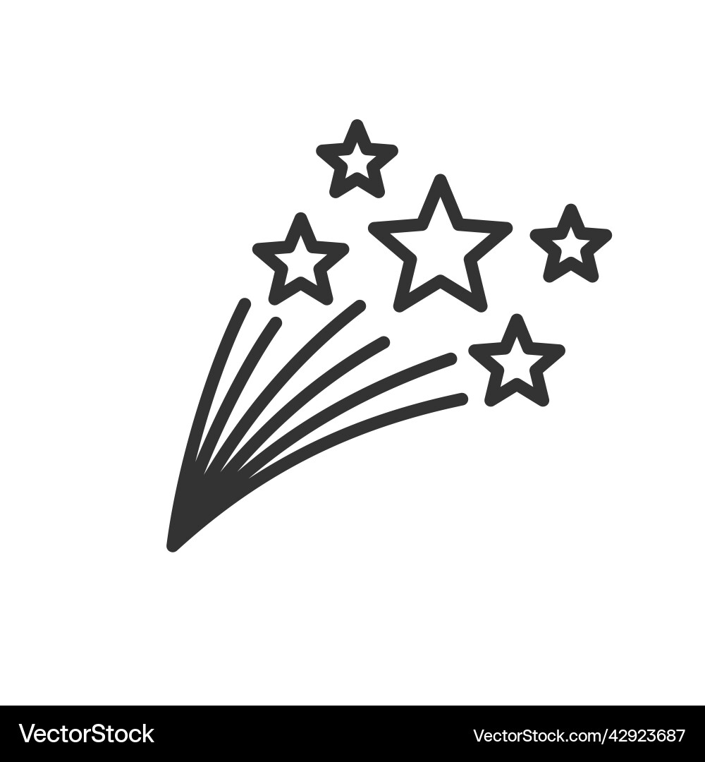Shooting stars thin line isolated Royalty Free Vector Image