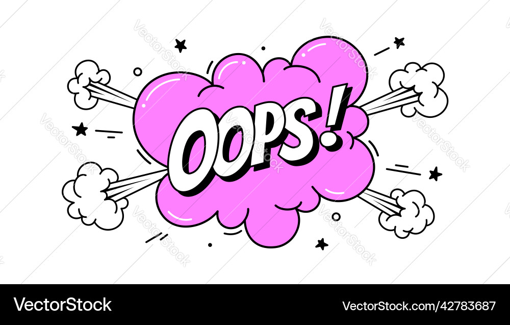 Speech bubble oops banner Royalty Free Vector Image