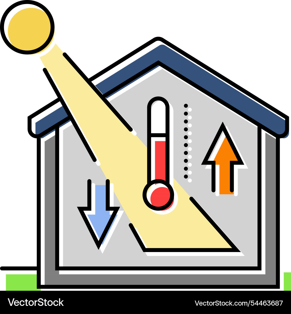 Thermal mass energy color icon Royalty Free Vector Image