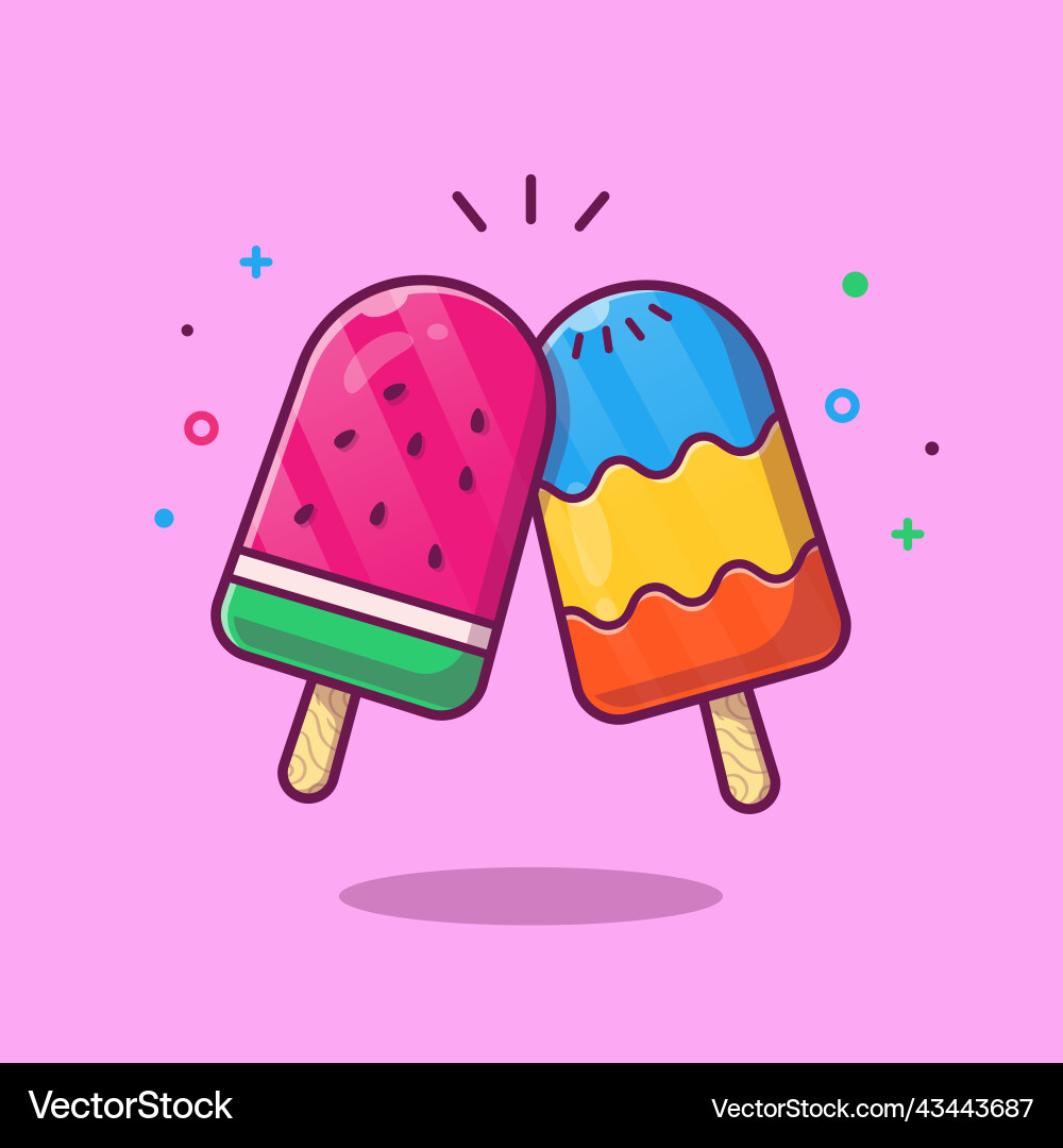 Watermelon popsicle cartoon Royalty Free Vector Image