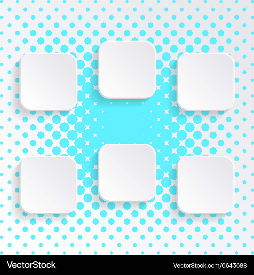 Blank white square buttons Royalty Free Vector Image