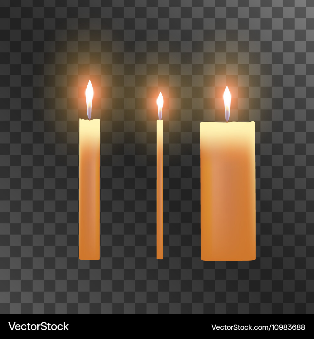 Candles on transparent background Royalty Free Vector Image