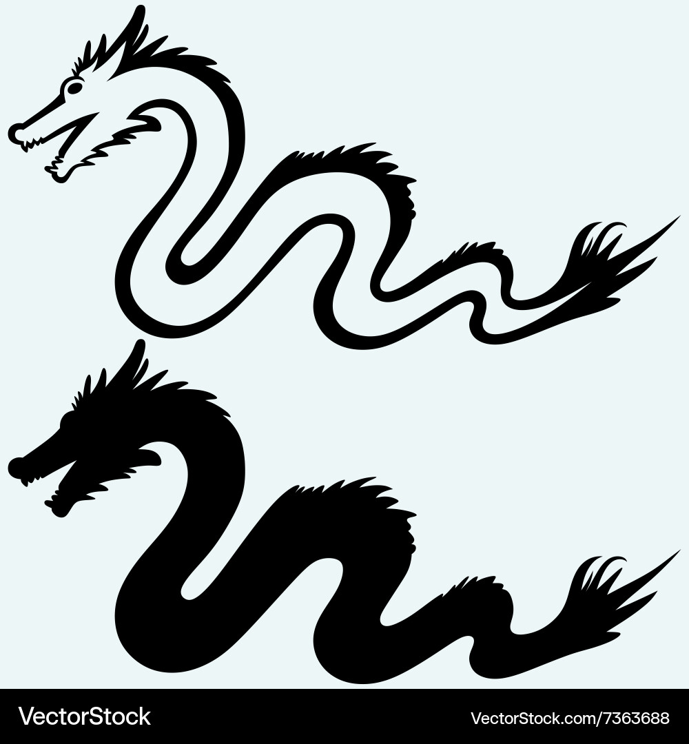 Chinese Dragon Silhouette Royalty Free Vector Image