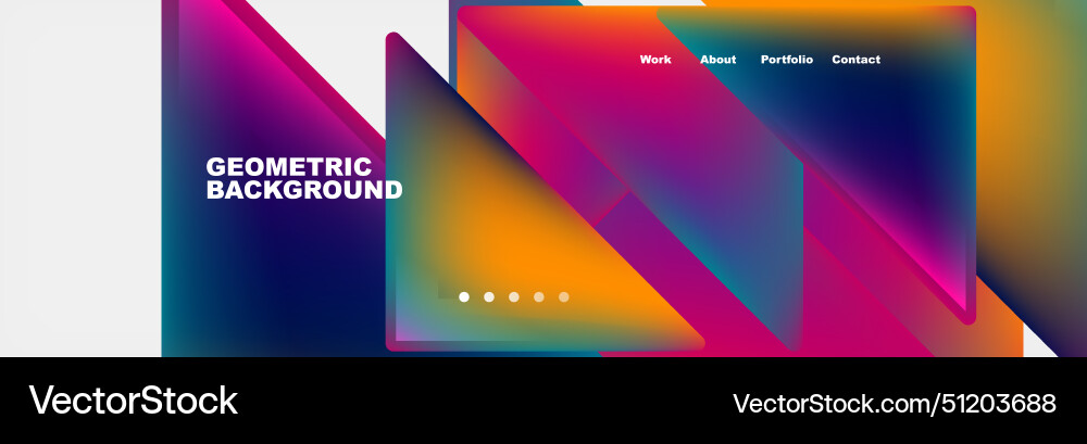 Colorful triangle pattern on white background with