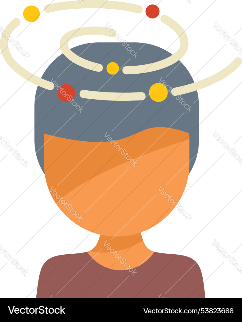 Dizziness symptom icon flat design of vertigo Vector Image