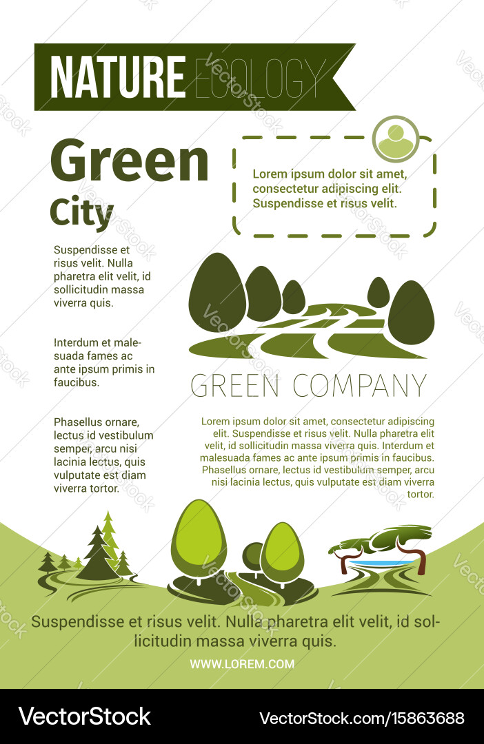 Green nature and eco environment poster Royalty Free Vector