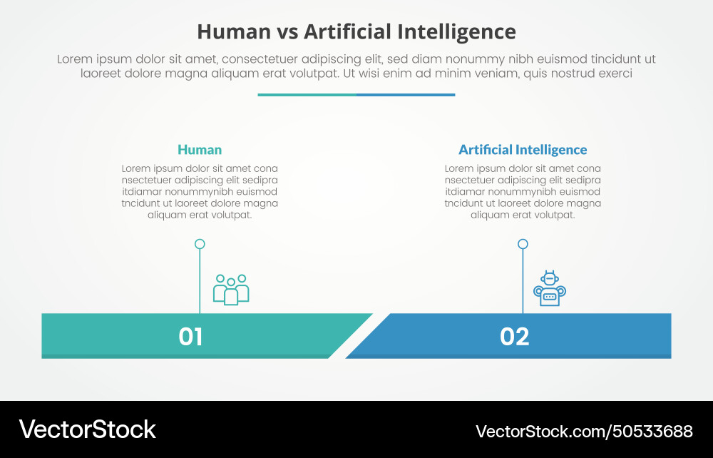 Human employee vs ai artificial intelligence Vector Image