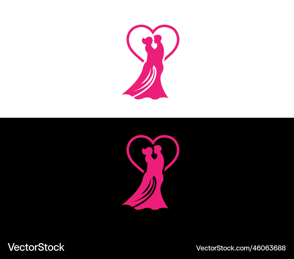 Love couple and lover point logo Royalty Free Vector Image