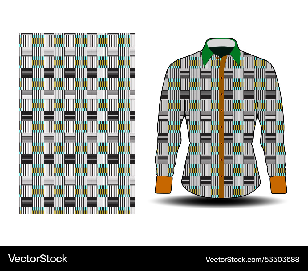 Stylish checkered shirt design with bold patterns Vector Image