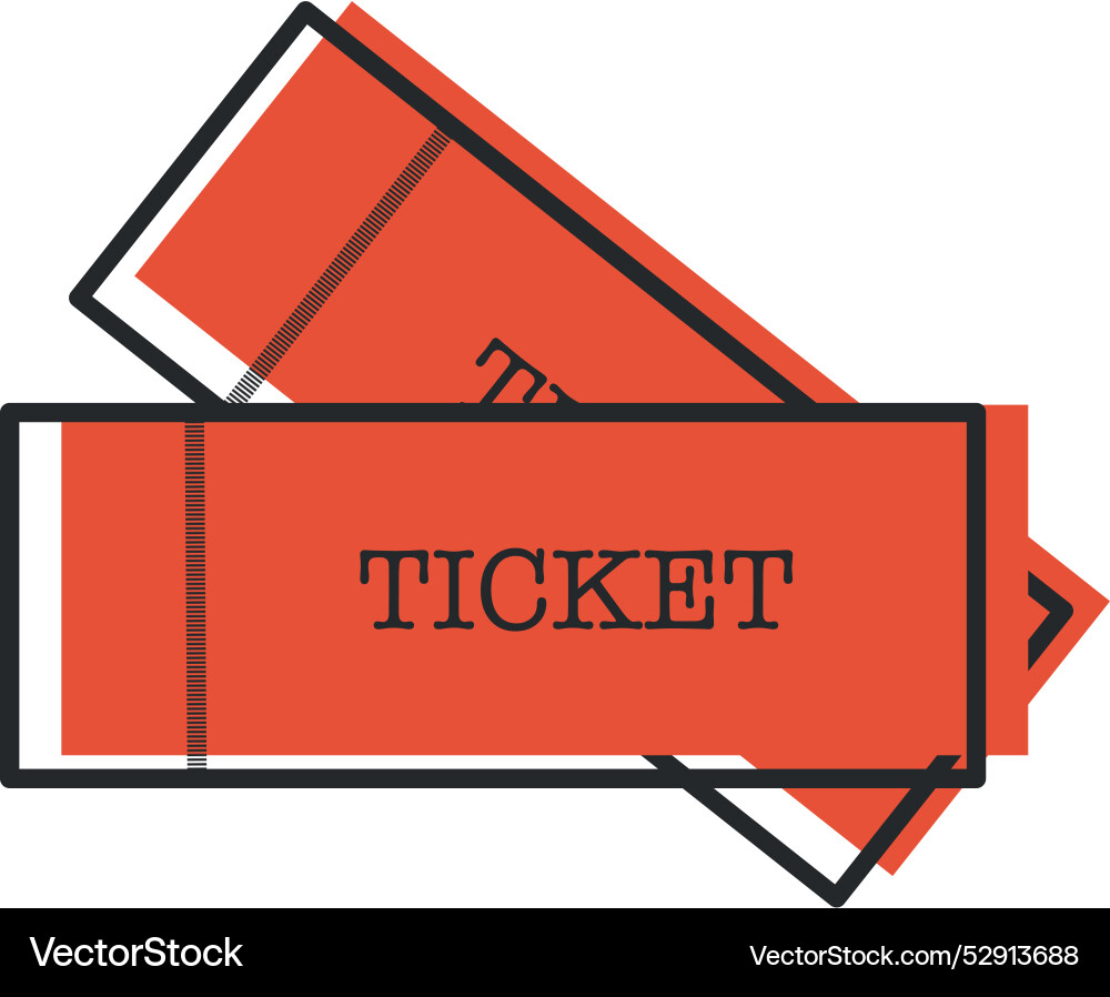 Tickets doodle filled outline sticker eps Vector Image
