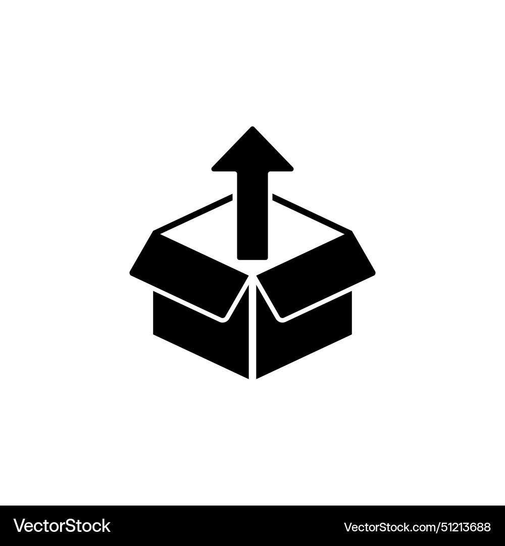 Unpacking box flat icon Royalty Free Vector Image