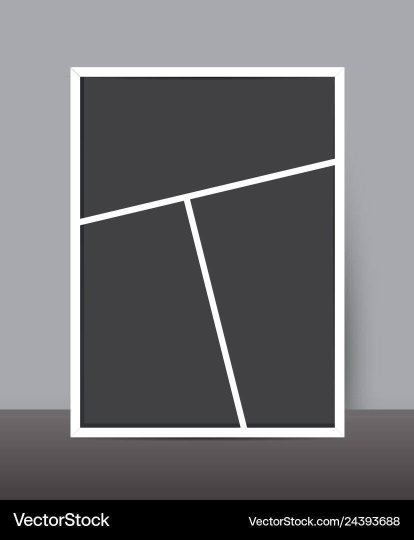 Vertical collage layout template frames for photo Vector Image