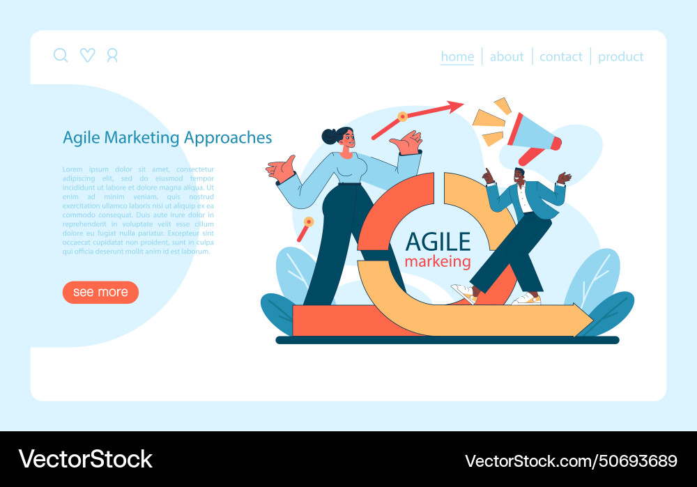 Agile marketing approaches concept embracing Vector Image