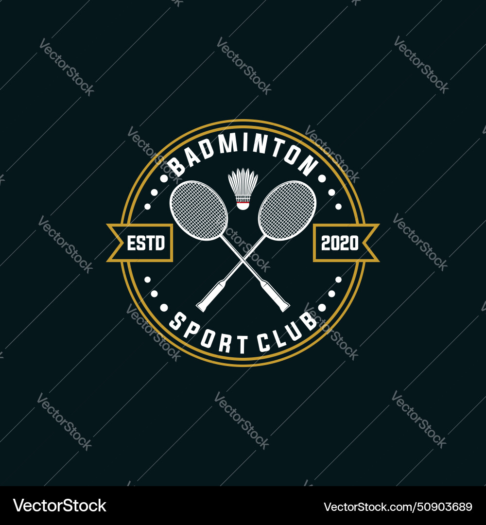 Badminton sport graphic template Royalty Free Vector Image