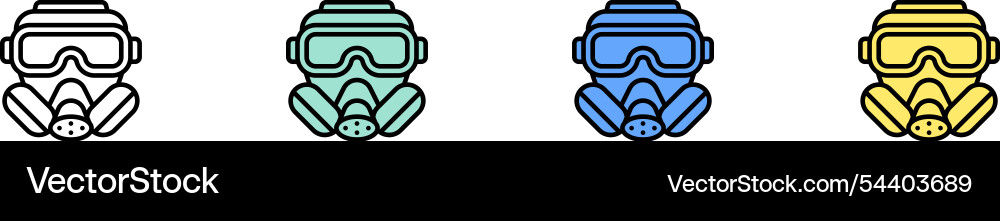 Biological hazard icon outline green blue Vector Image