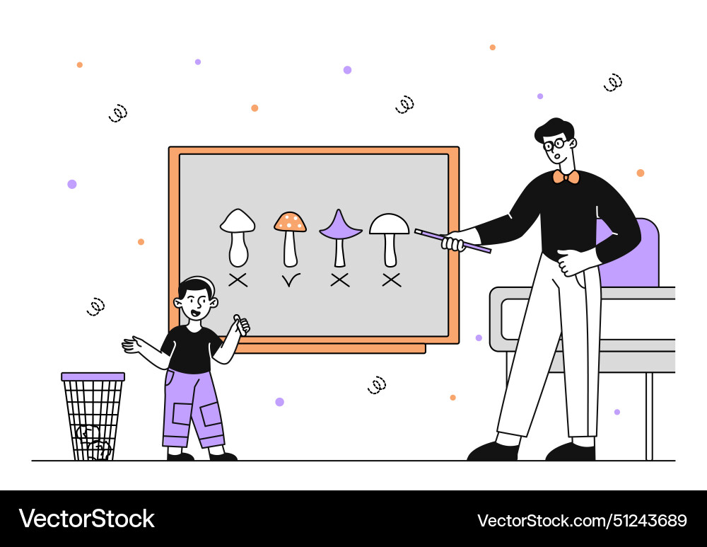 Boy with bad knowledge simple Royalty Free Vector Image