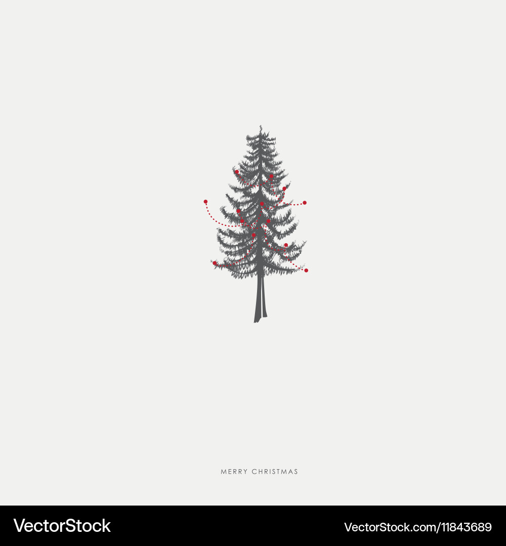 Christmas Pine Tree Greeting Card Royalty Free Vector Image