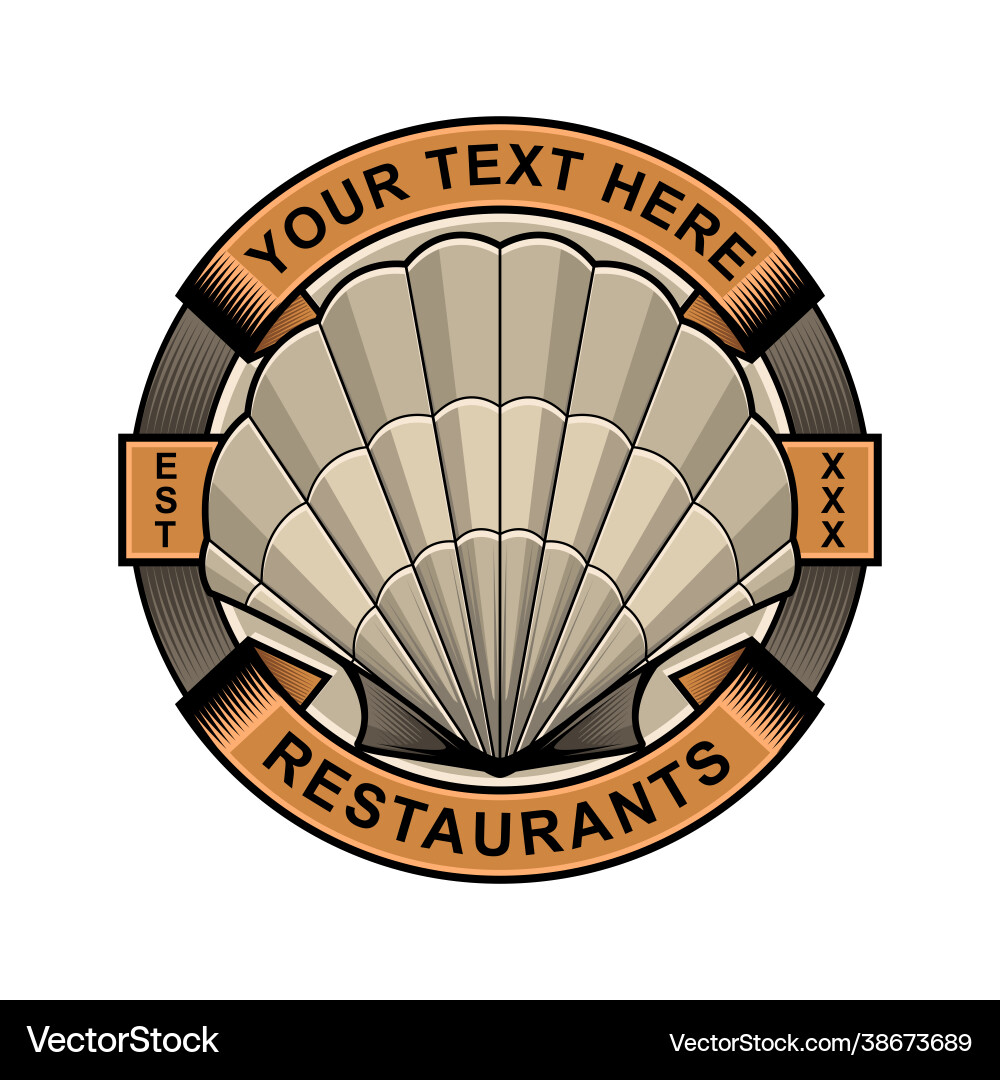 Clam restaurant logo Royalty Free Vector Image