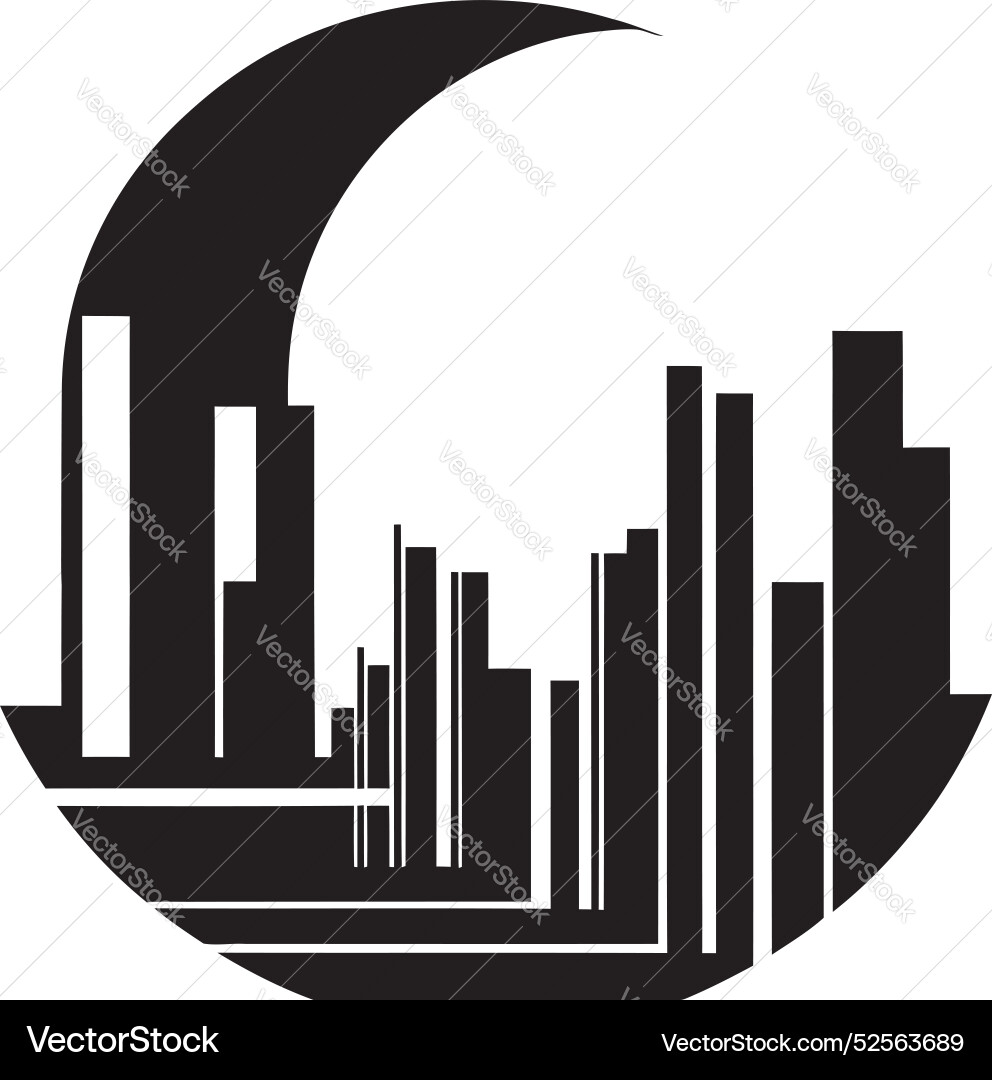 Ebony elevation sleek architectural graphic chic Vector Image