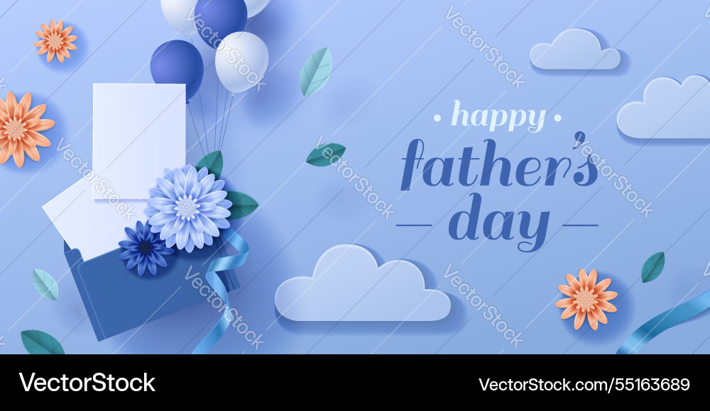 Fathers day greeting card template Royalty Free Vector Image