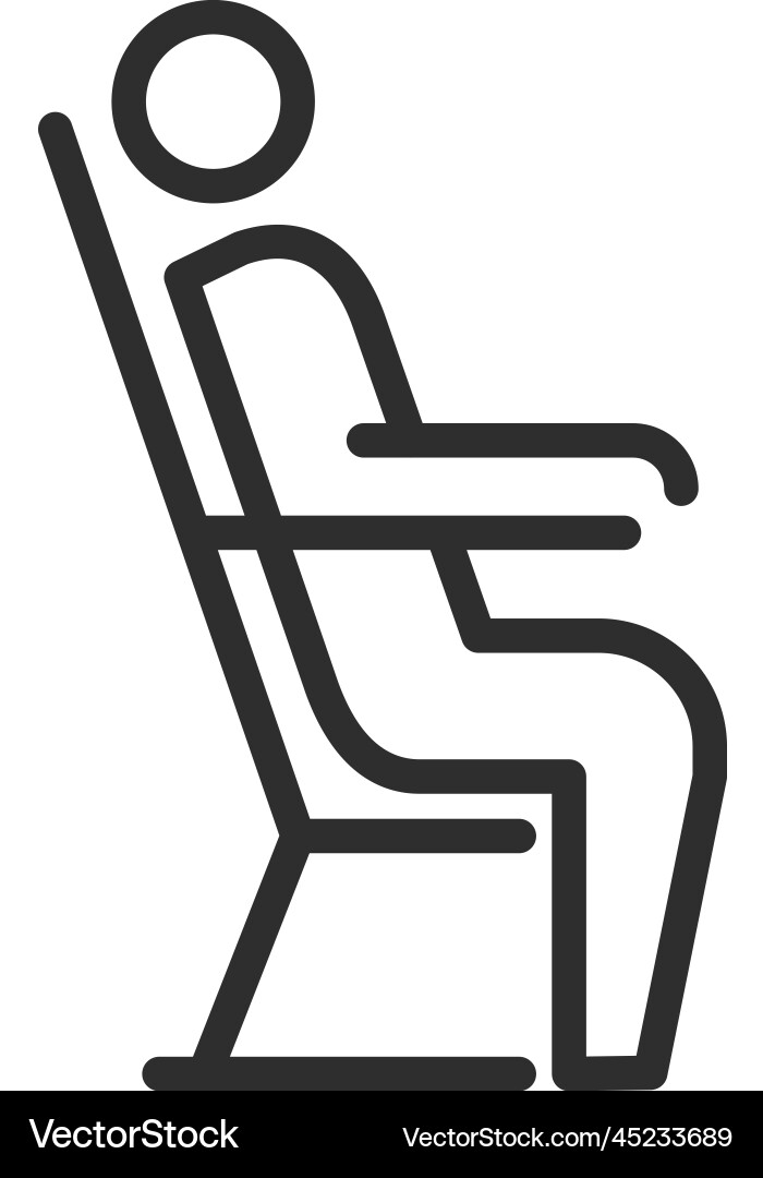 Passenger Seat Icon - Person Sitting Royalty Free Vector