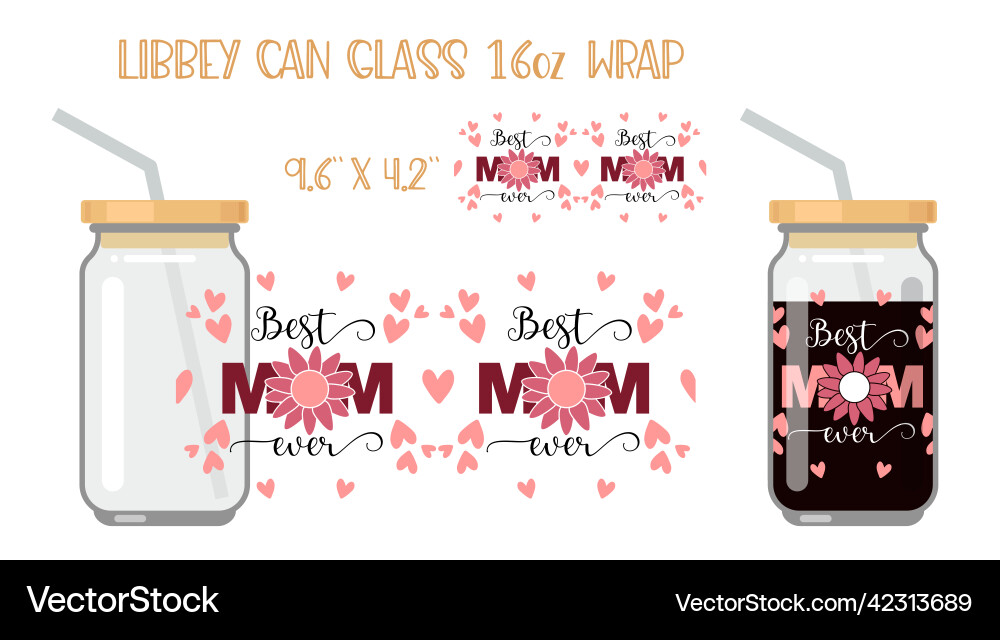 Printable full wrap for libby class can best mom Vector Image