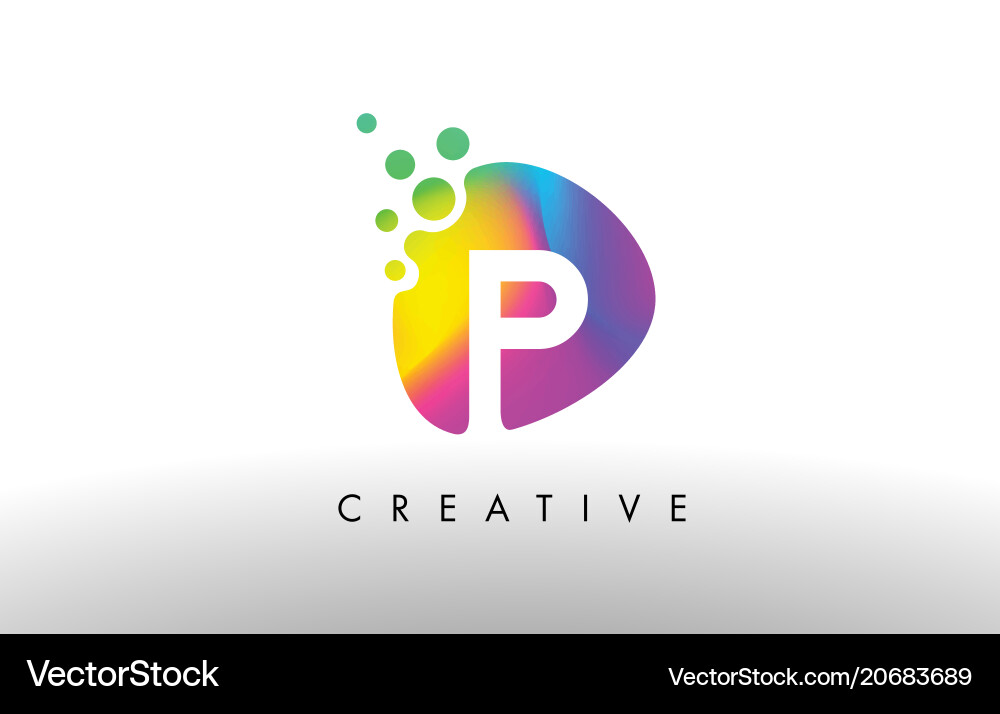 Purple Abstract P Logo Royalty Free Vector Image
