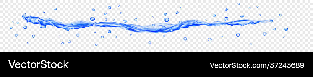 Transparent water jet with drops Royalty Free Vector Image