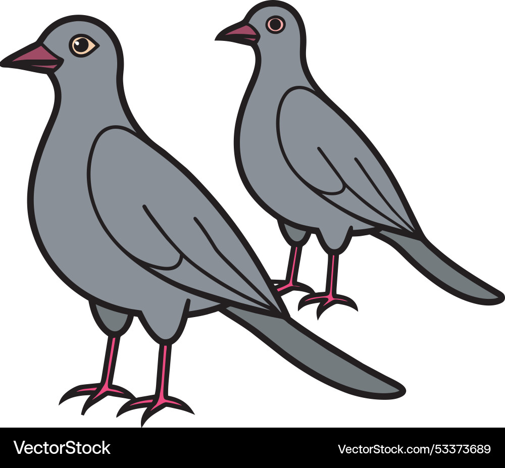 Two doves Royalty Free Vector Image - VectorStock