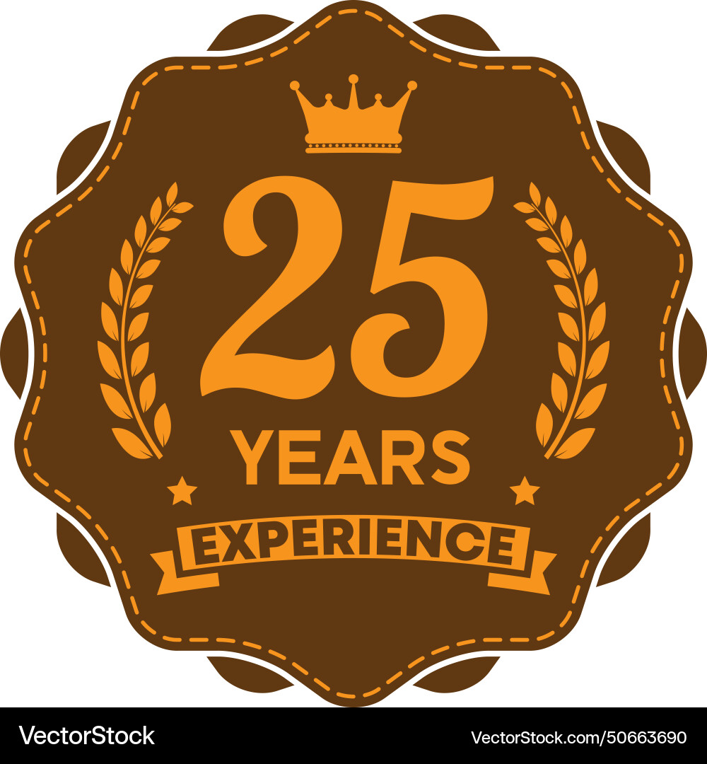 25 years experience Royalty Free Vector Image - VectorStock