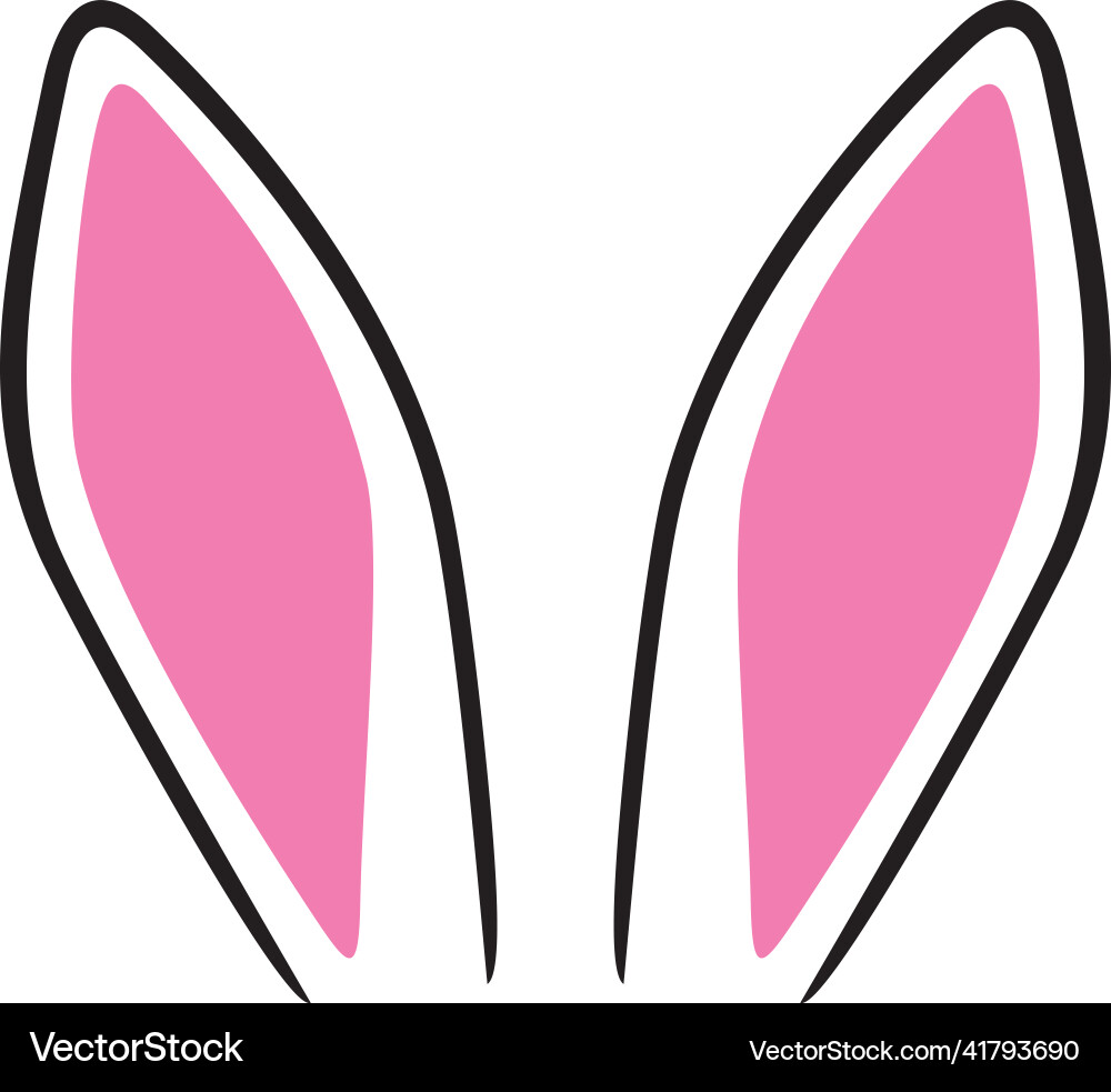 Bunny or rabbit ears color Royalty Free Vector Image