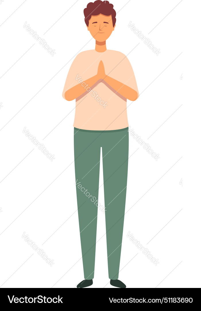 Christian boy pray icon cartoon Royalty Free Vector Image