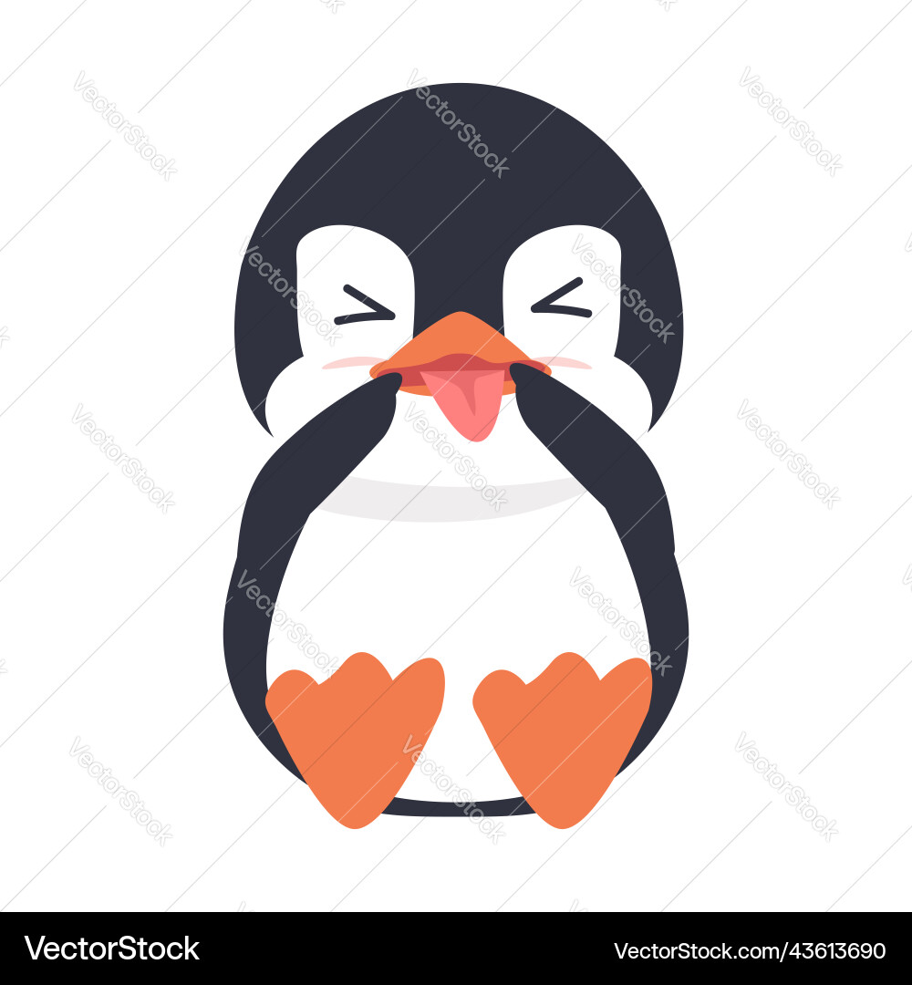 Cute funny penguin cartoon Royalty Free Vector Image