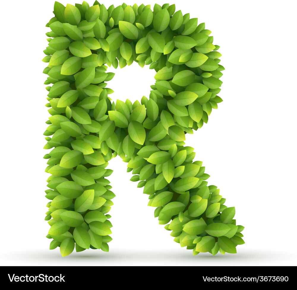 Green Leaf Letter R Royalty Free Vector Image - VectorStock