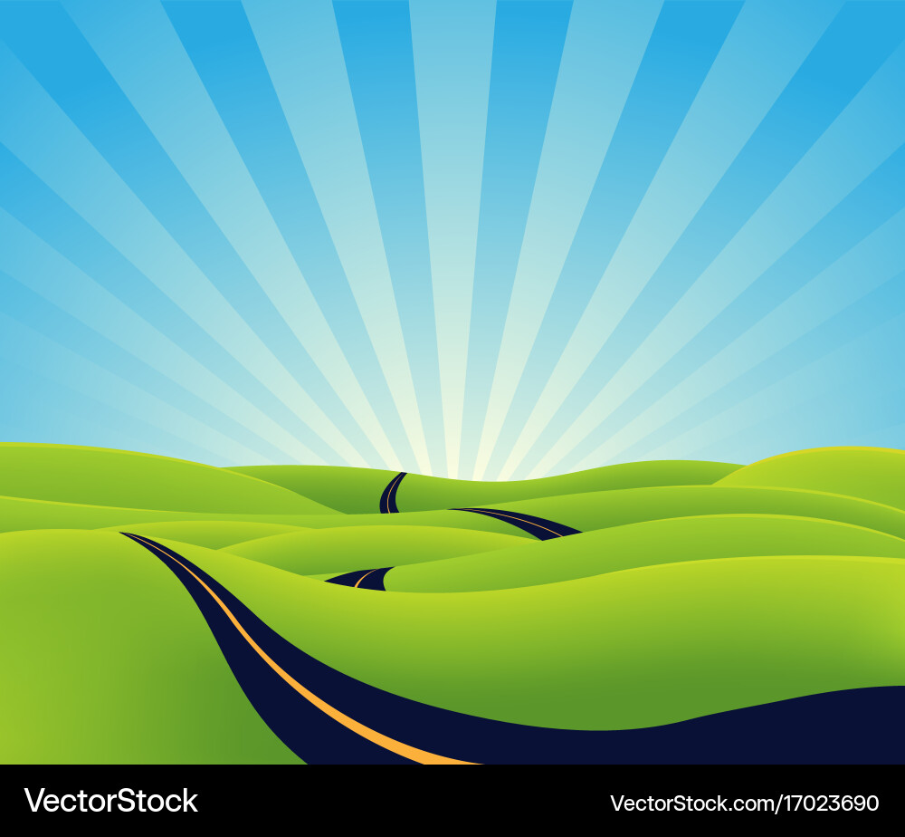 Long journey through the country Royalty Free Vector Image