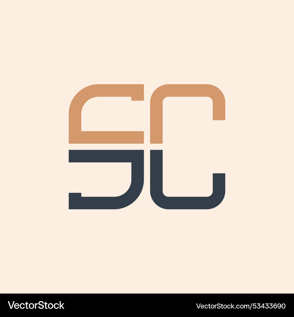 Modern sc letter logo design creative Royalty Free Vector
