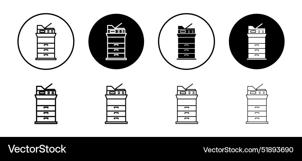 Office printer icon set collection Royalty Free Vector Image