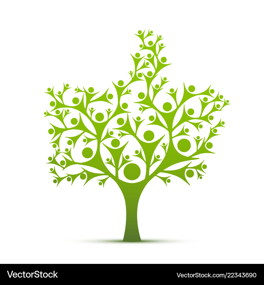 People tree sign color green Royalty Free Vector Image