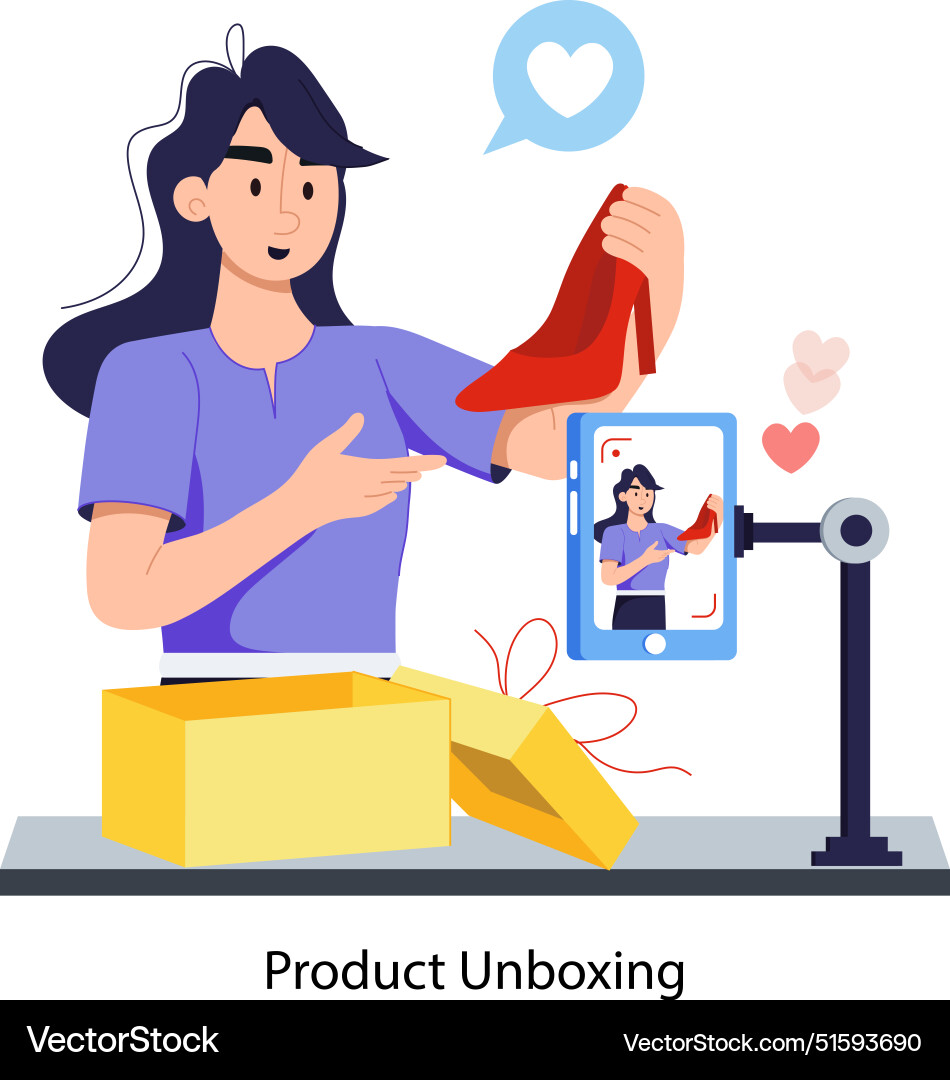 Product unboxing Royalty Free Vector Image - VectorStock