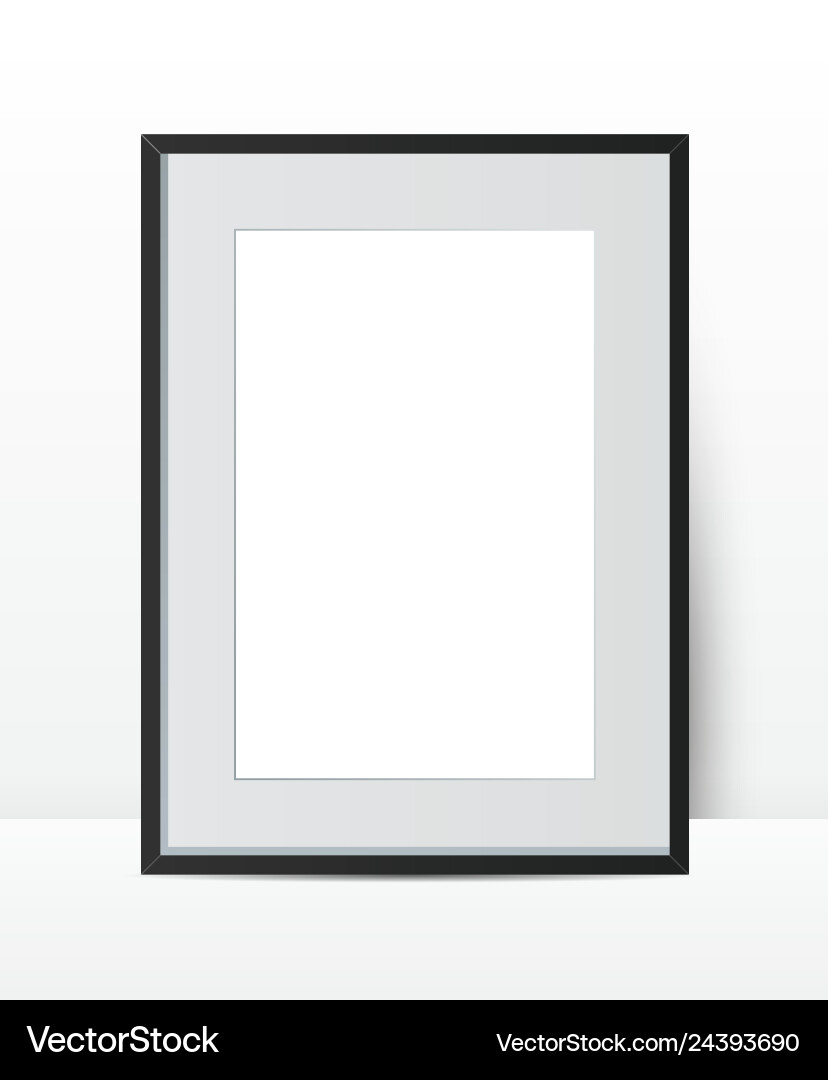 Realistic photo frame on wall background perfect Vector Image