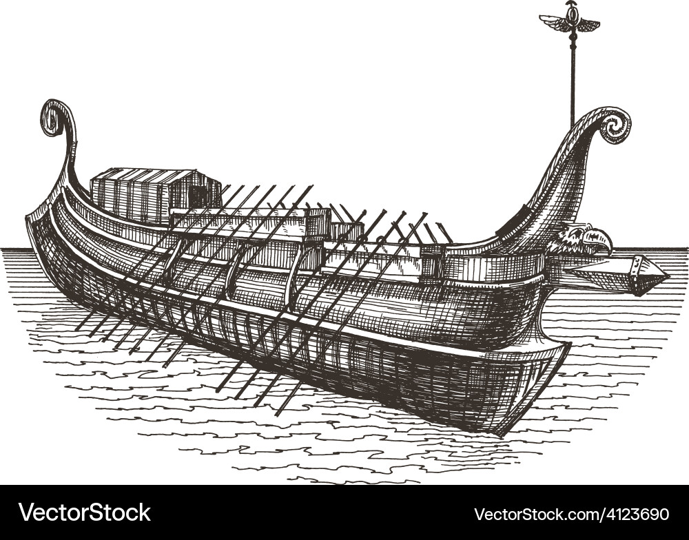 Retro ship logo design template boat Royalty Free Vector