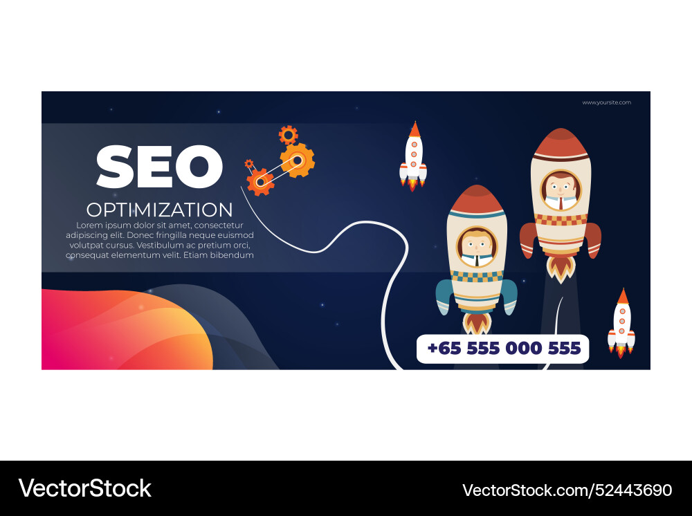 Seo horizontal banner Royalty Free Vector Image