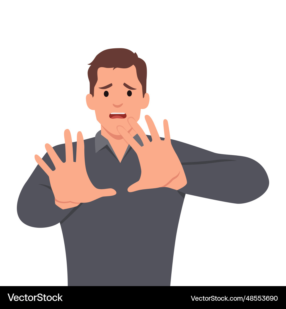Shocked Business Man - Fearful Expression Vector Image