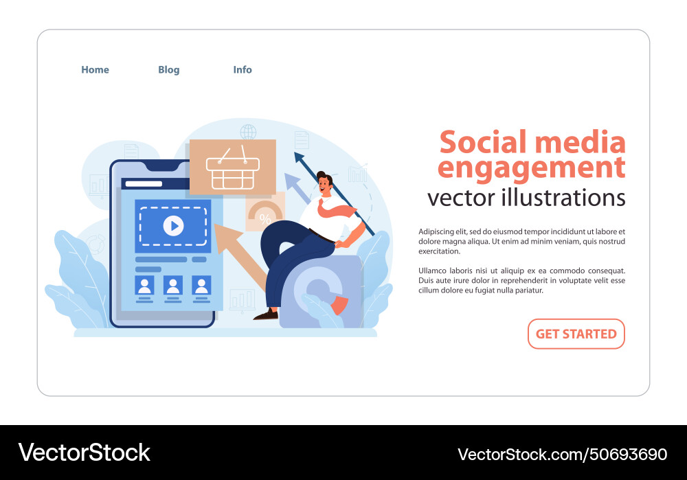 Social media engagement dynamic Royalty Free Vector Image