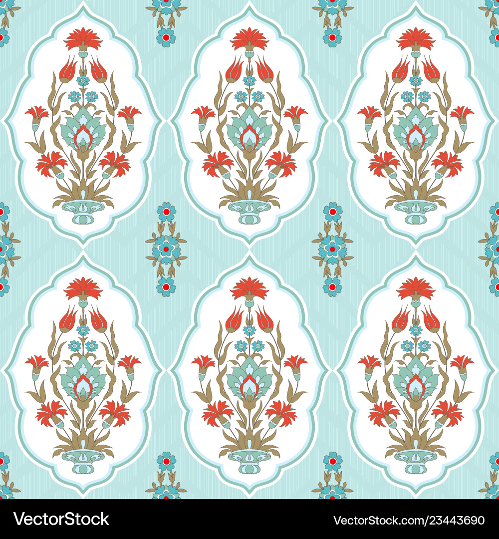 Turkish Floral Pattern Royalty Free Vector Image