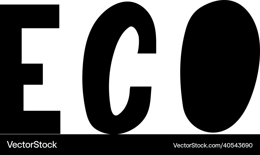 Word eco with the leaves Royalty Free Vector Image