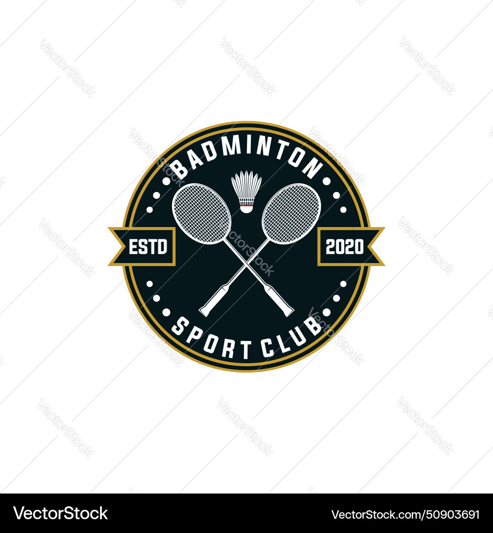 Badminton sport graphic template Royalty Free Vector Image