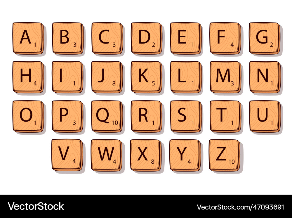 Colorful Scrabble Tiles Set Royalty Free Vector Image