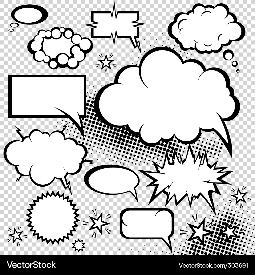 Comic bubbles collection Royalty Free Vector Image