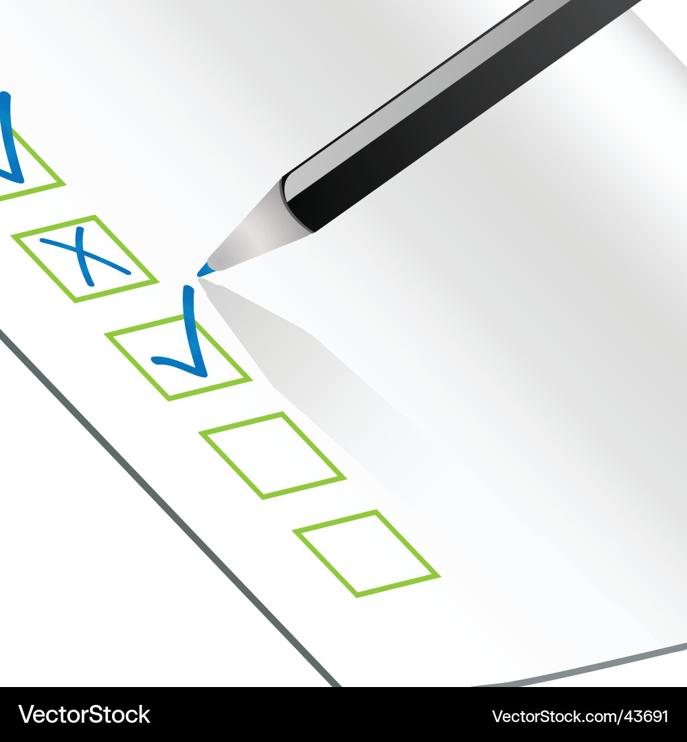 Completed Questionnaire Form Royalty Free Vector Image